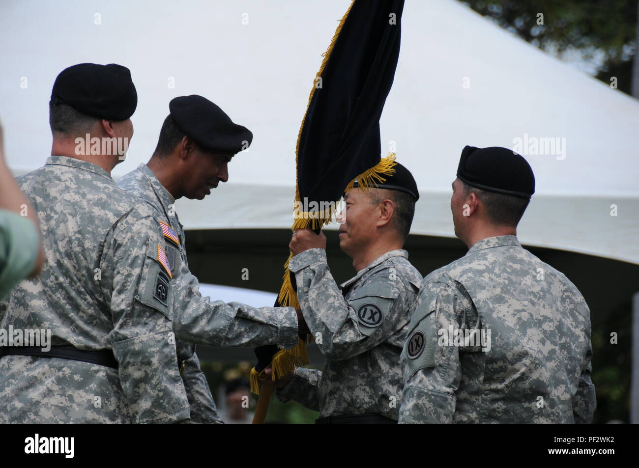 Brig. Gen. Stephen Curda receives the command colors from Gen. Vincent ...