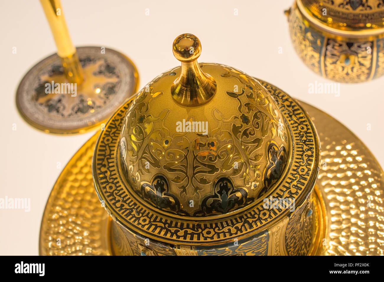 Taditional Turkish metal plates in the view Stock Photo - Alamy