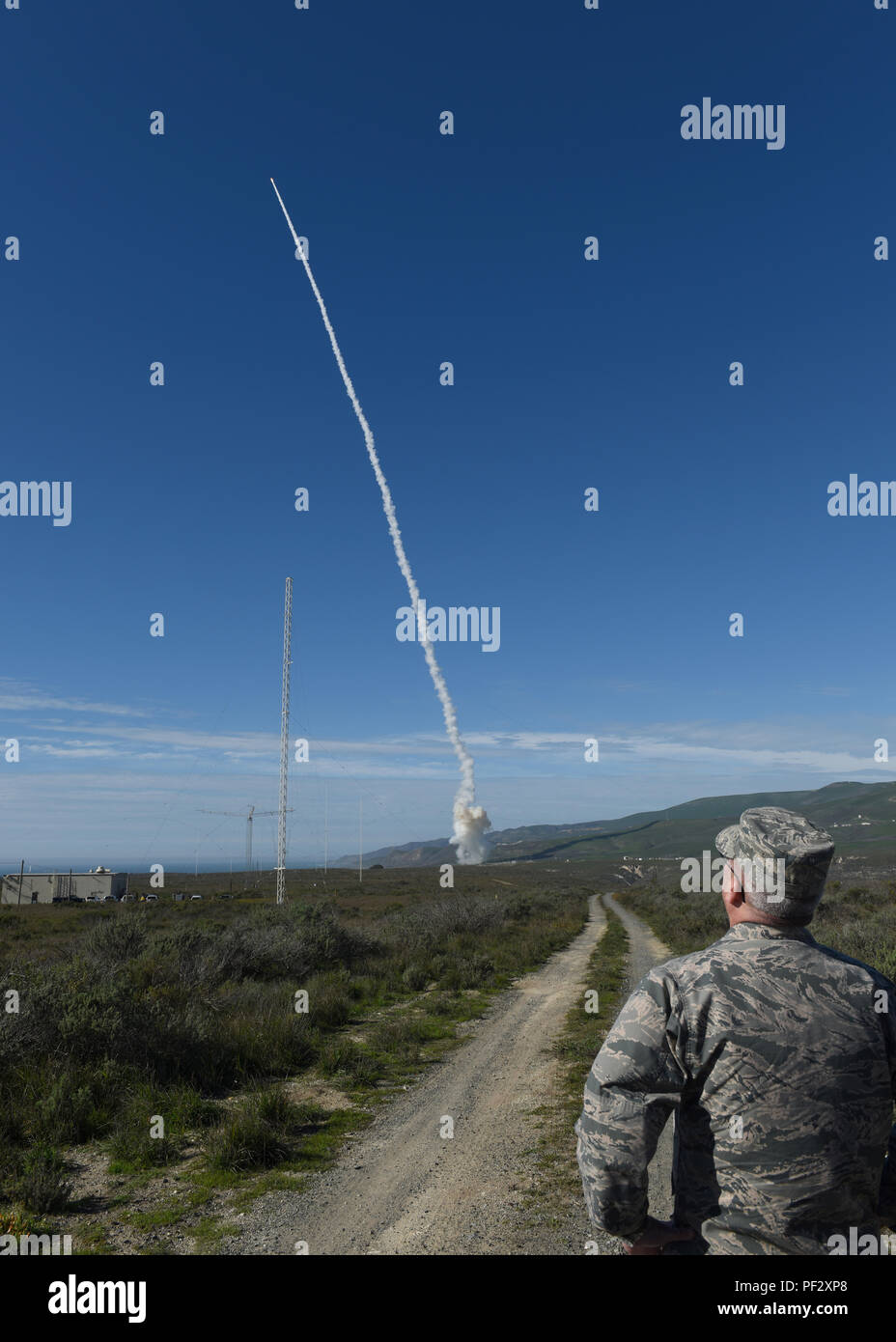 Col. J. Christopher Moss, 30th Space Wing commander, watches a Missile ...