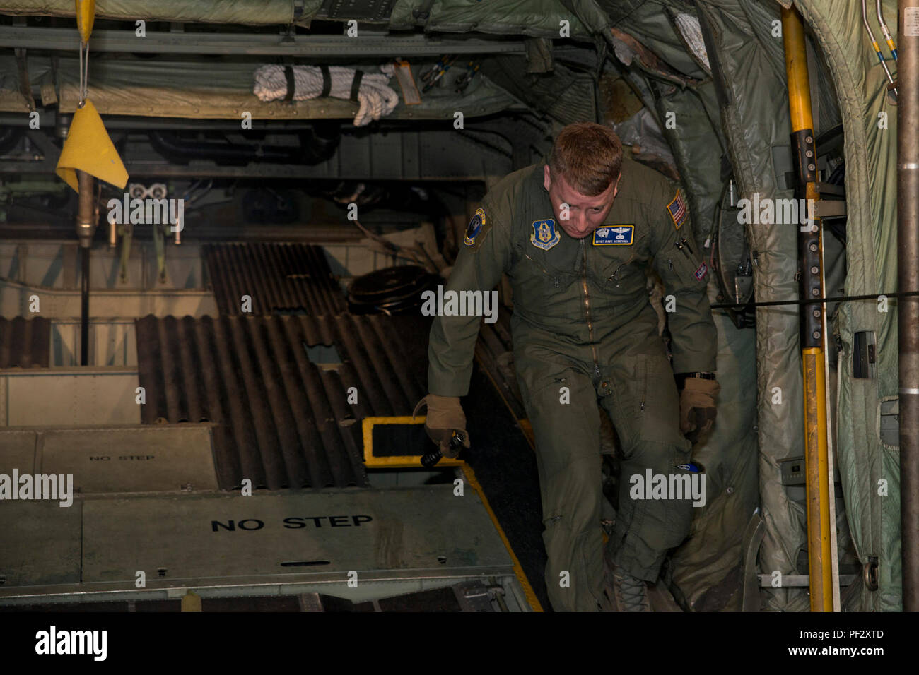 U.S. Air Force Reserve Master Sgt. Dave Hemphill, a flight engineer ...