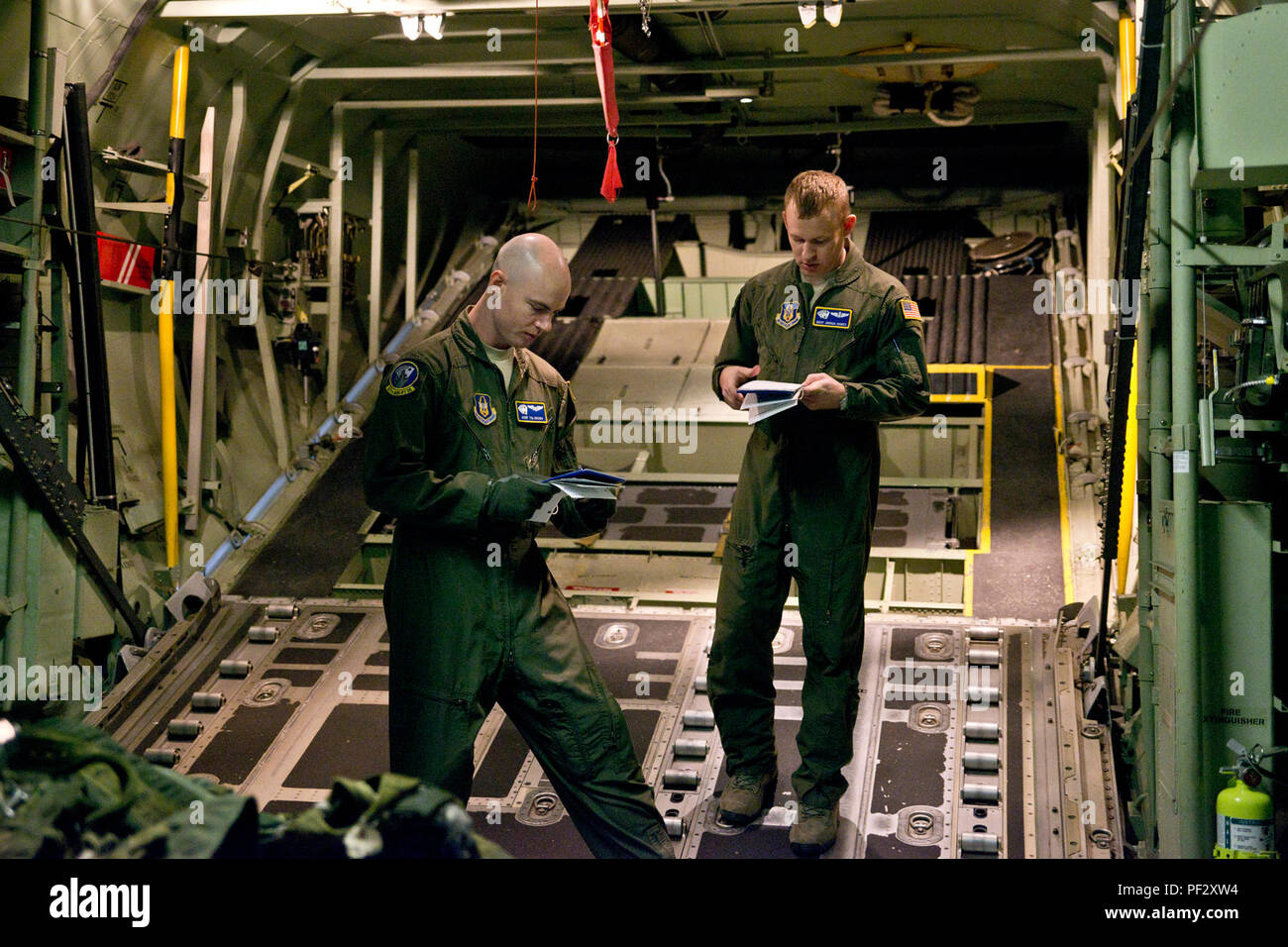 (L-R) U.S. Air Force Reserve Master Sgts. Tim Brown and Joshua Hames ...