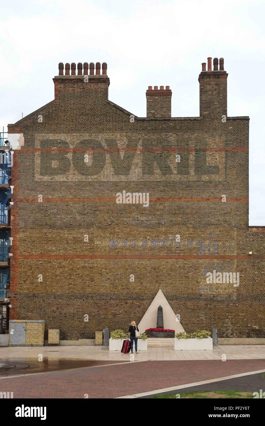 Bovril advertising on the side of a house in Brixton,South London Stock ...