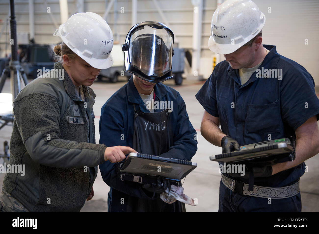 Airmen with the 374th Maintenance Squadron aerospace ground equipment ...