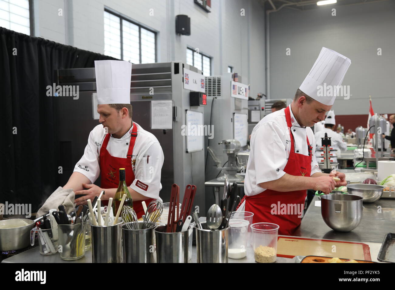 Team United Kingdom members, Warrant Officer 2 Andy Saupe (left) and ...