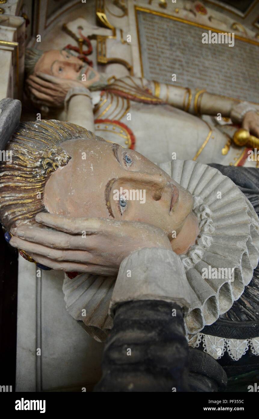 Tomb of Sir George St Paul (St Pol) and his wife in Snarford Church ...