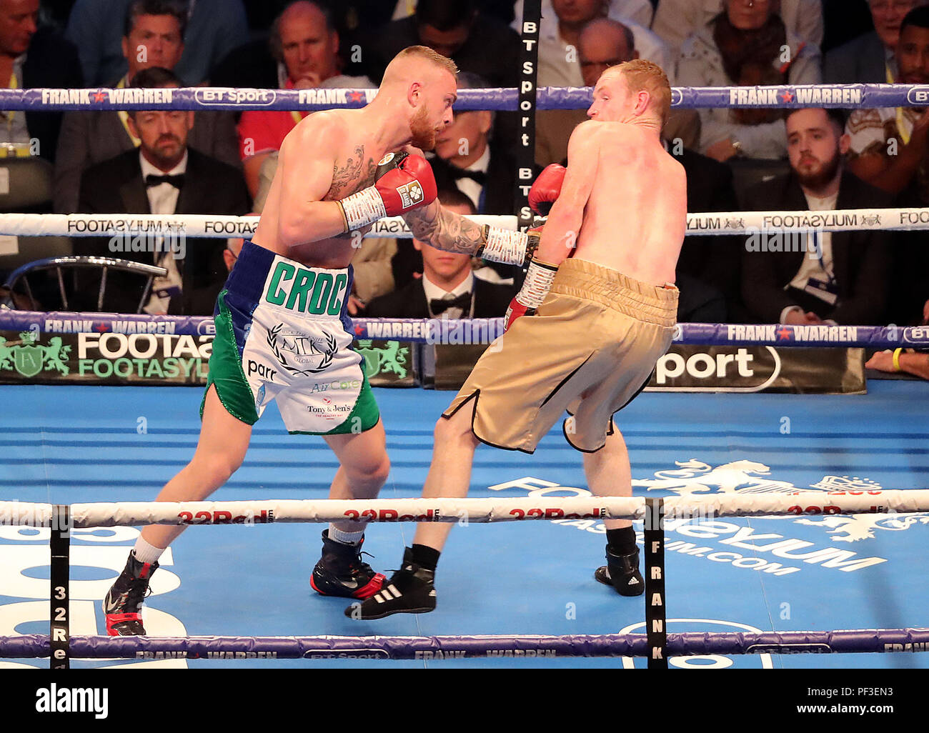 Lewis Crocker (left) in action against William Warburton in their ...