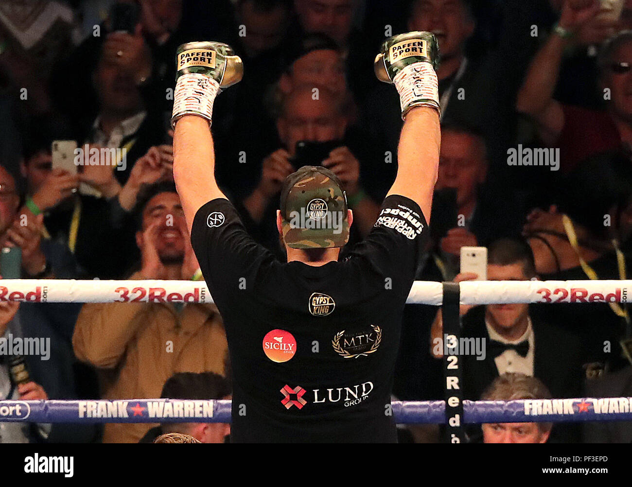 Tyson Fury enters the ring before his Heavyweight fight at Windsor Park ...
