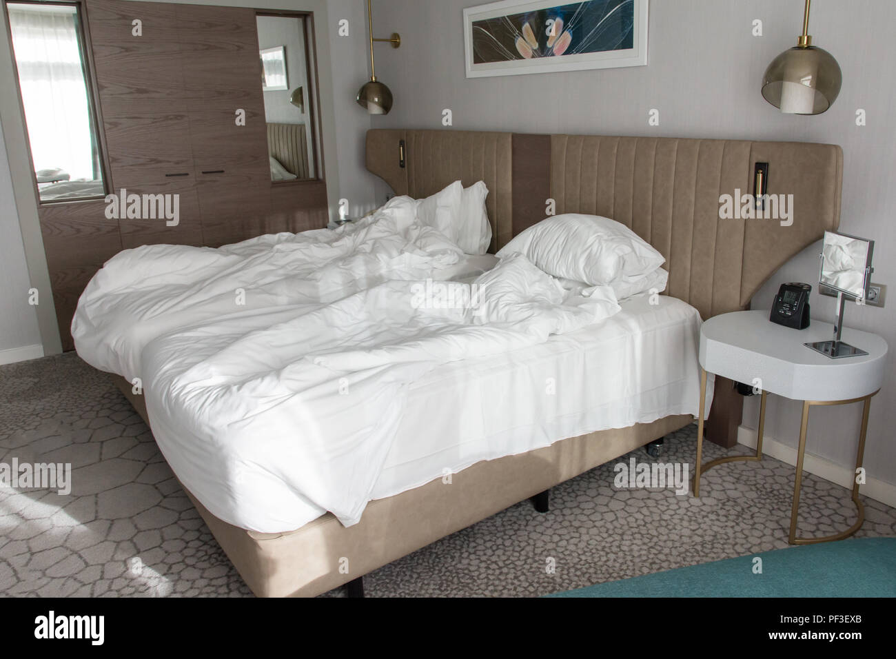 Empty bed interior messy window hi-res stock photography and images - Alamy