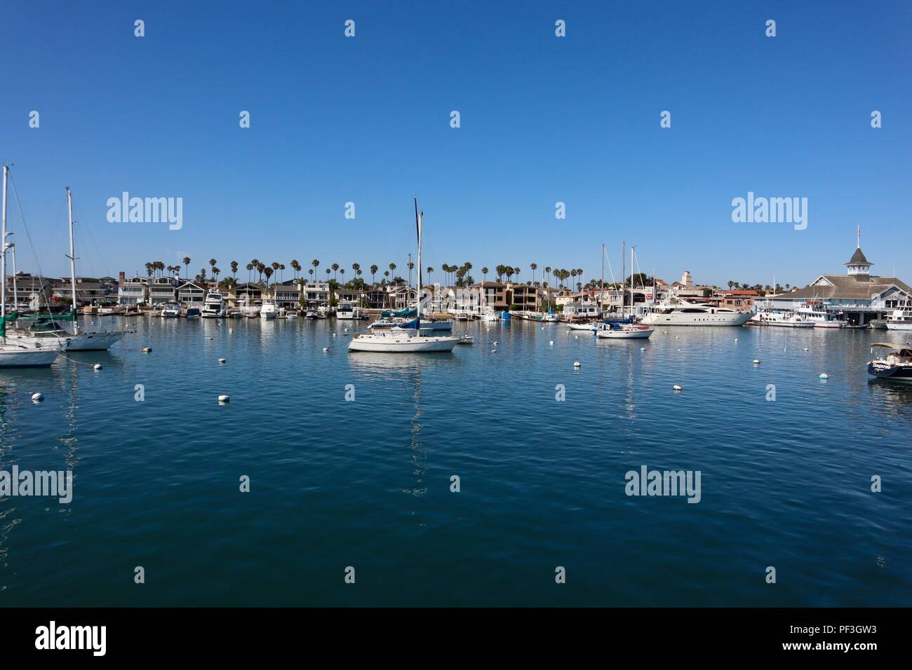 Boats in the Newport Beach Harbor in California Stock Photo - Alamy