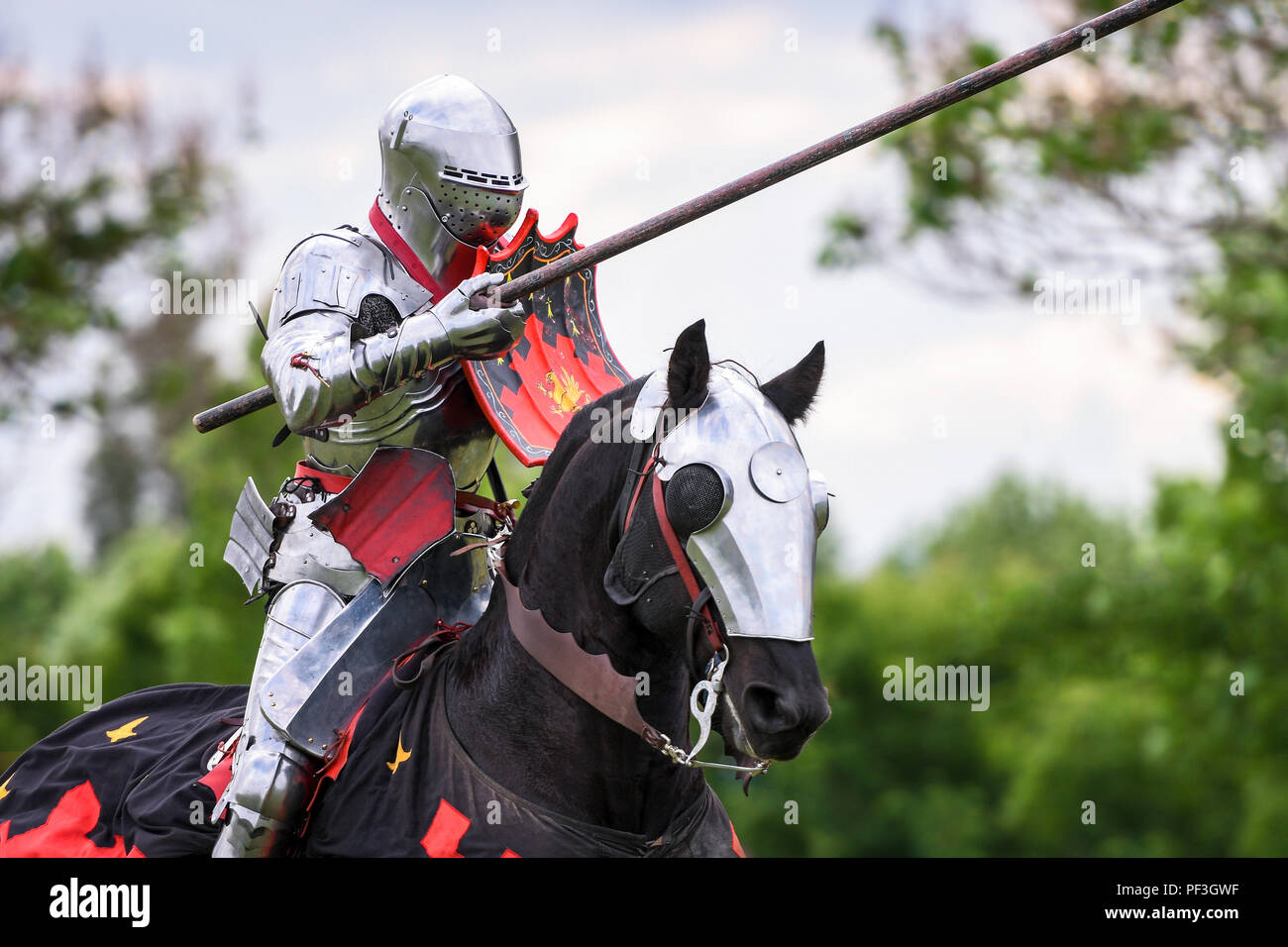 Knights compete during re-enactment of medieval jousting tournament ...