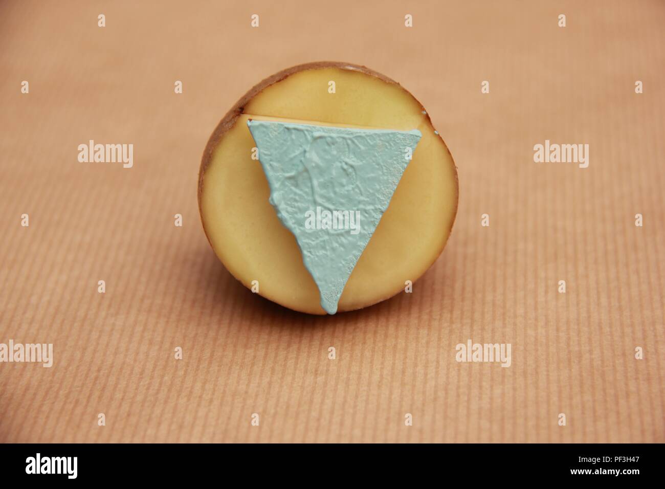 DIY potato cut out stamps craft Stock Photo - Alamy