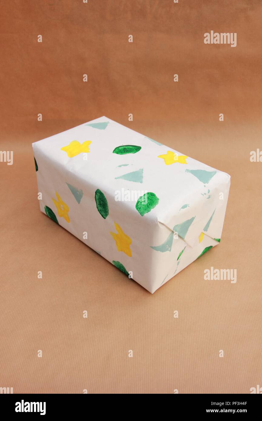 DIY potato cut out stamps craft paper Stock Photo - Alamy