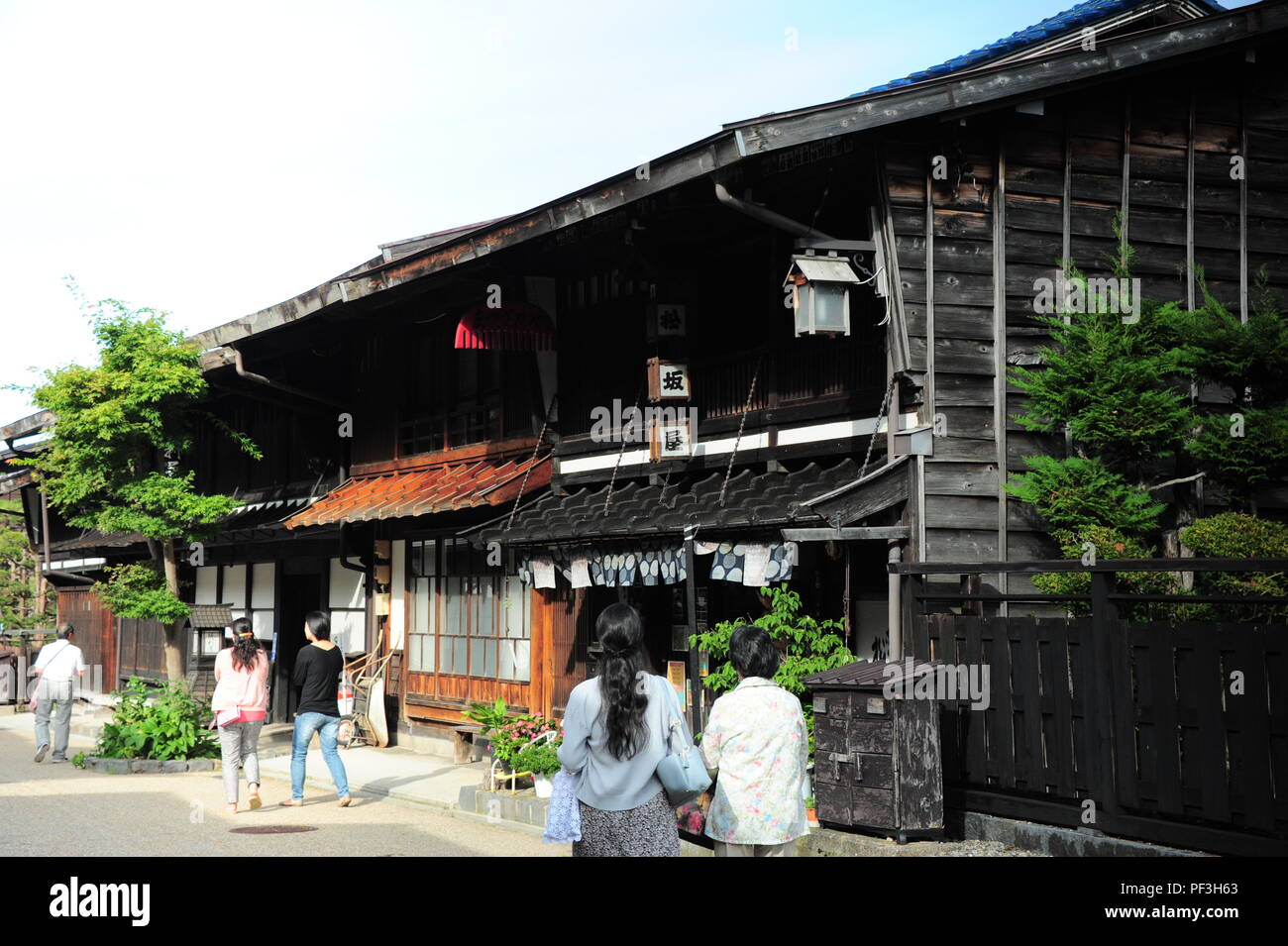 Tourists are walking on street of Narai-juku (A Historical post town ...