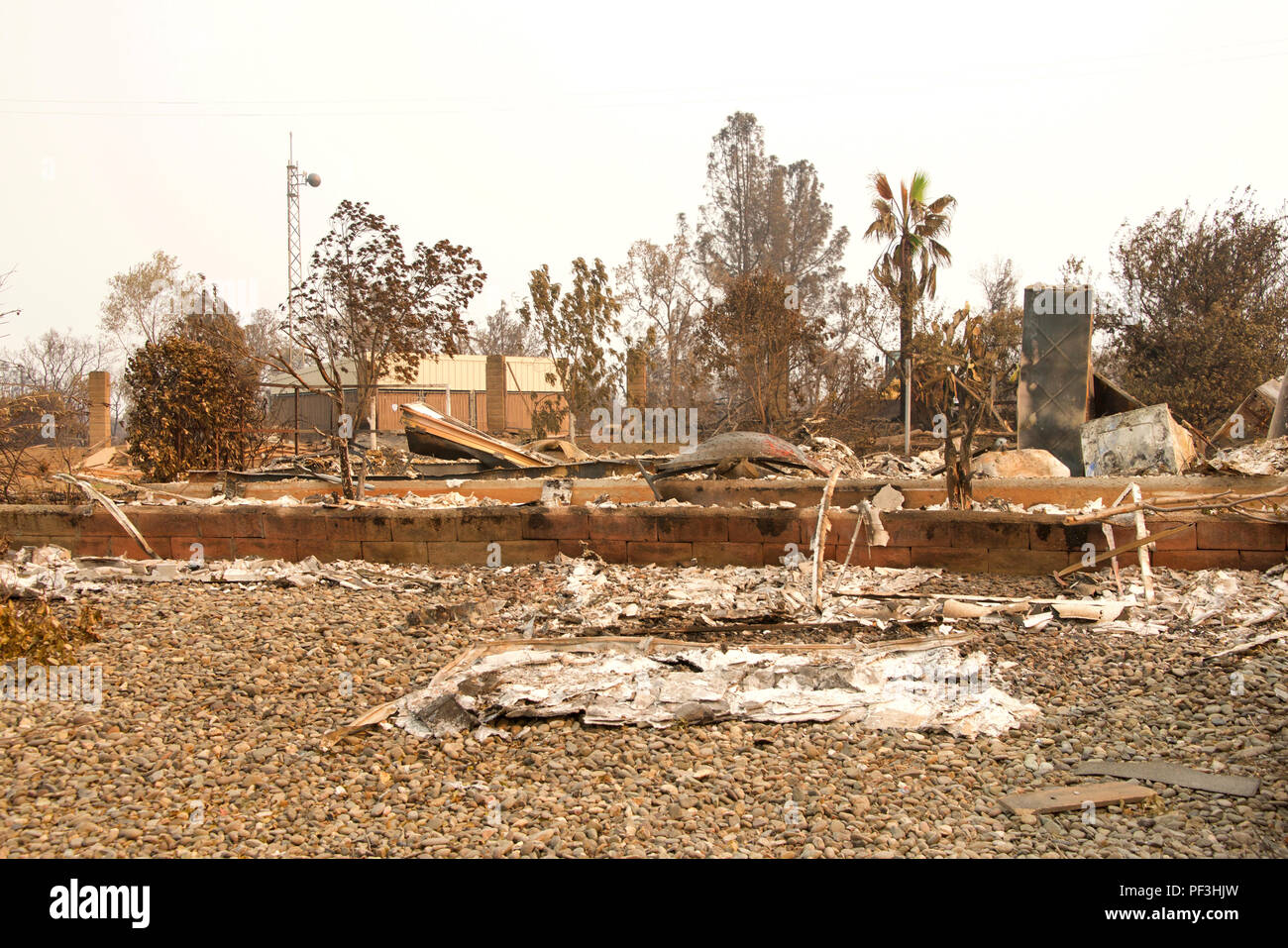 home burned to the ground in the recent wild fire fire storm in Redding ...