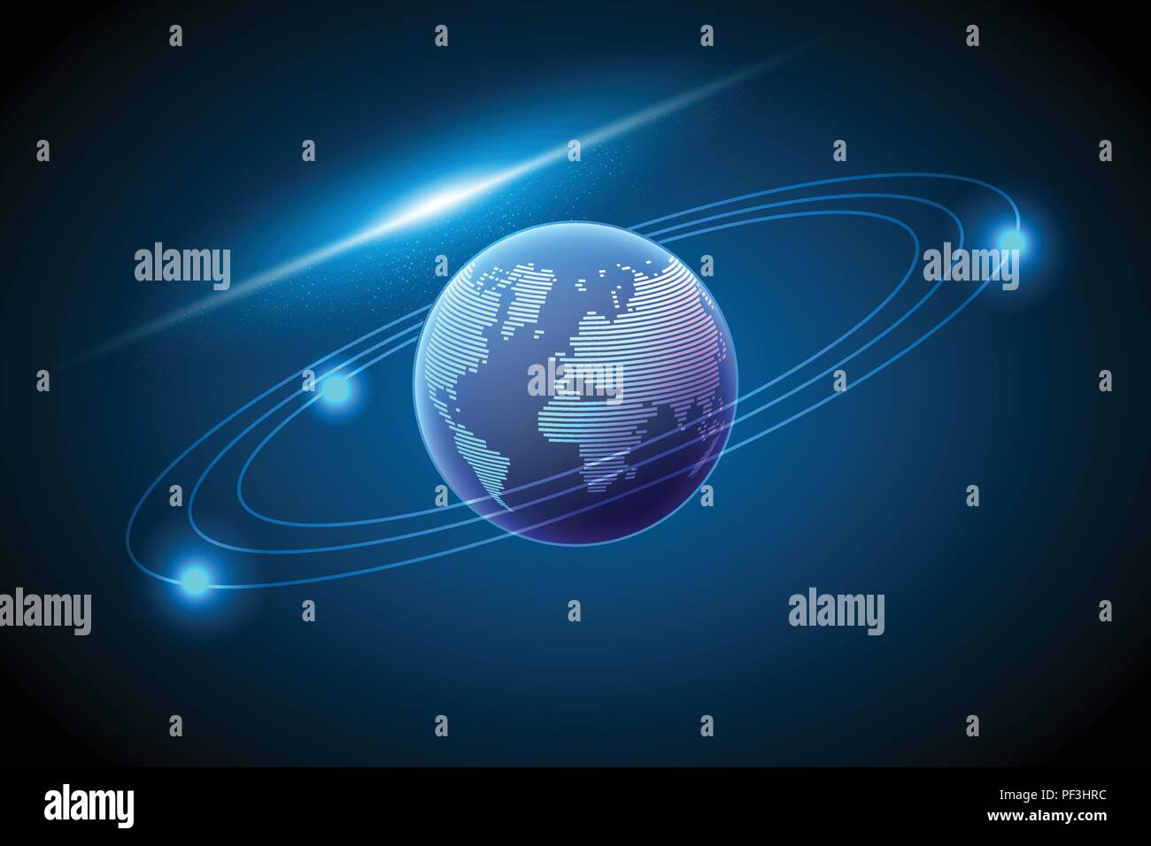 Global network and galaxy,Digital communication,concept abstract ...