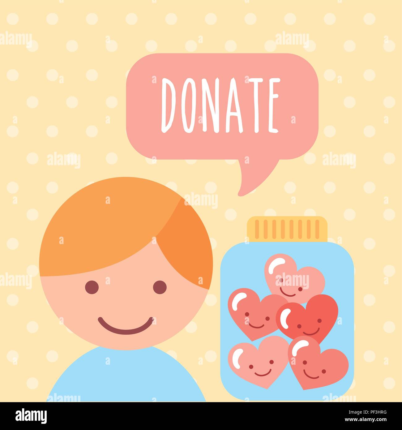 cute boy speech bubble donate jar coins Stock Vector Image & Art - Alamy