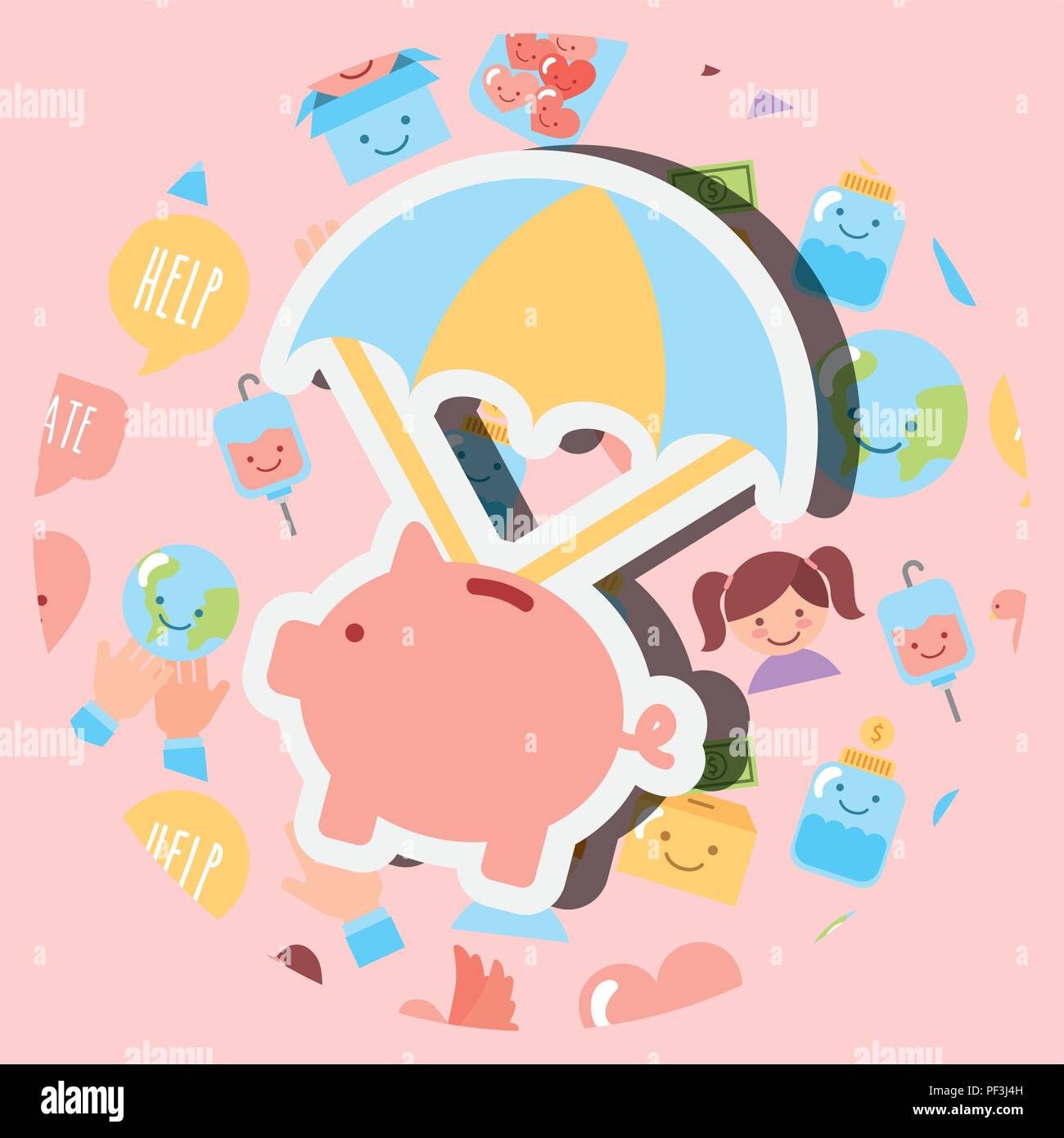 Pig with parachute Stock Vector Images - Alamy