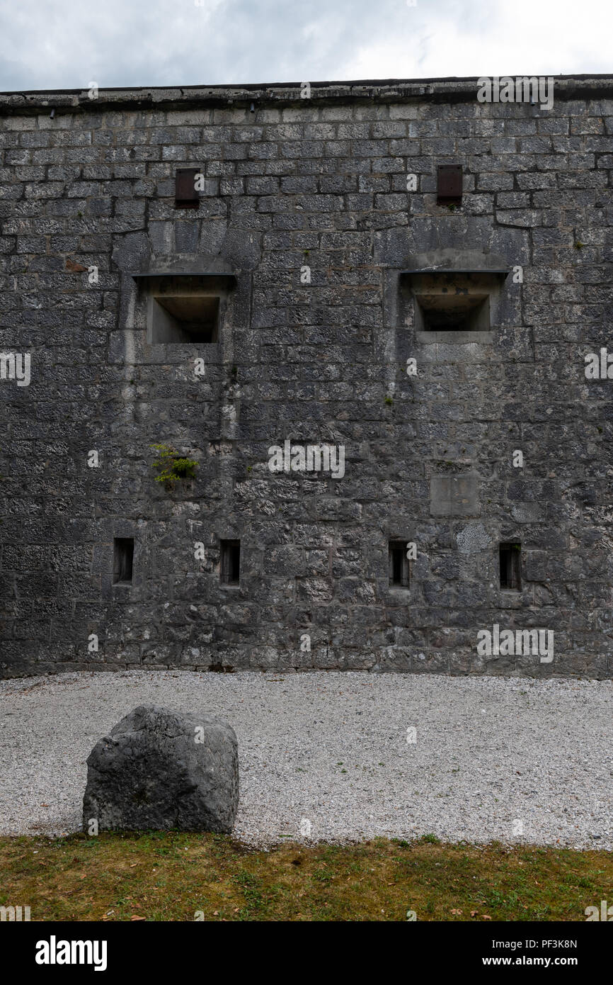 Military fort with stone walls and portholes for riflemen Stock Photo ...