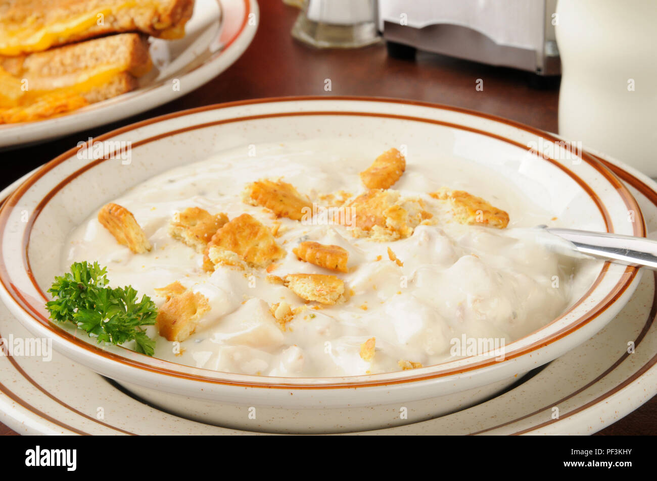 New england style clam chowder hi-res stock photography and images - Alamy