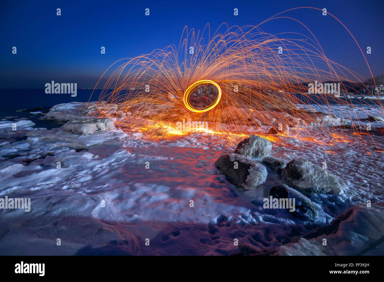 The evening scenery of the sea Stock Photo - Alamy