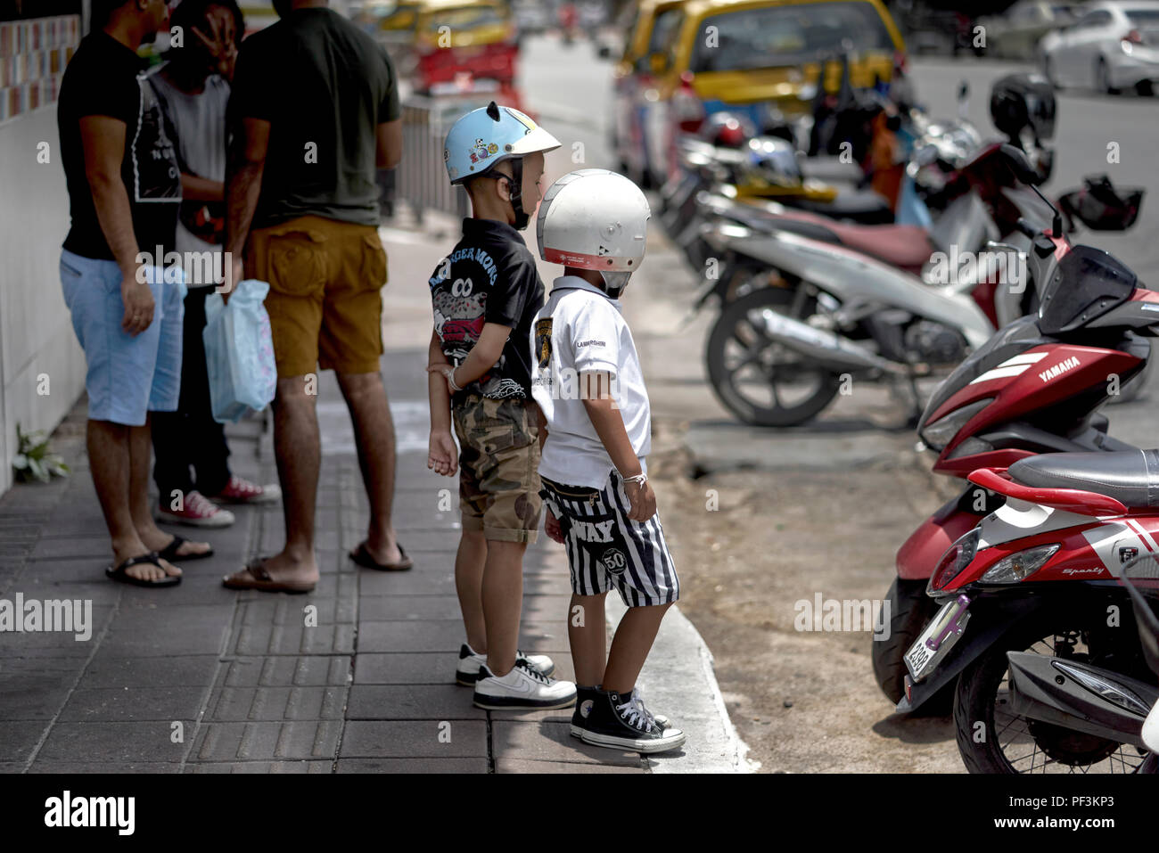 Child motorcycle safety helmets Stock Photo - Alamy