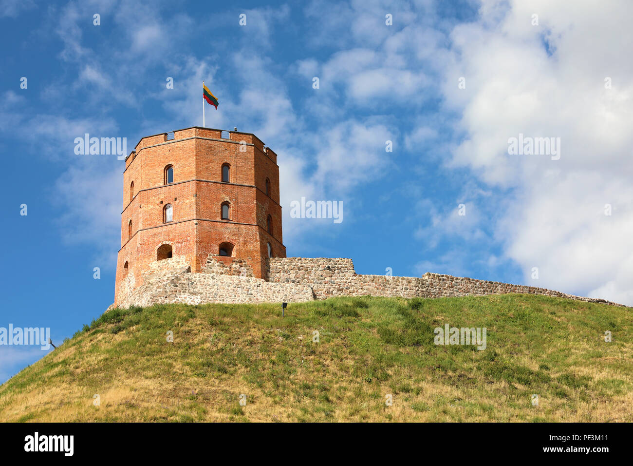 Tower Of Gediminas in Vilnius, Lithuania. Historic symbol of the city ...
