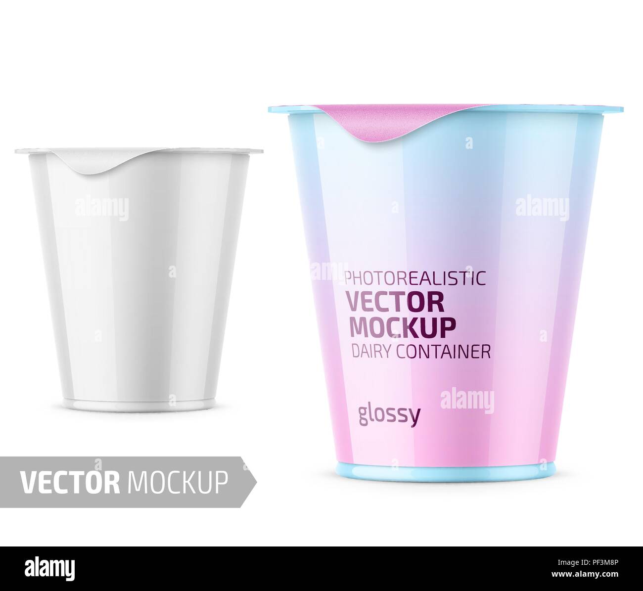 White yogurt pot template with sample design Stock Vector Image & Art ...