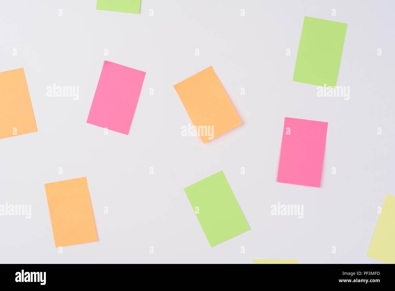 multicolor post it notes isolated on white background Stock Photo - Alamy