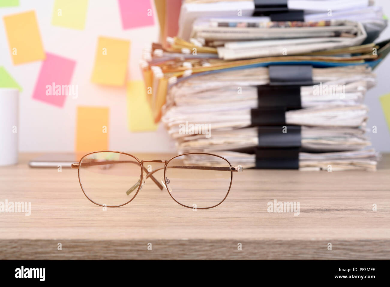 Stack of documents on office desk hi-res stock photography and images ...