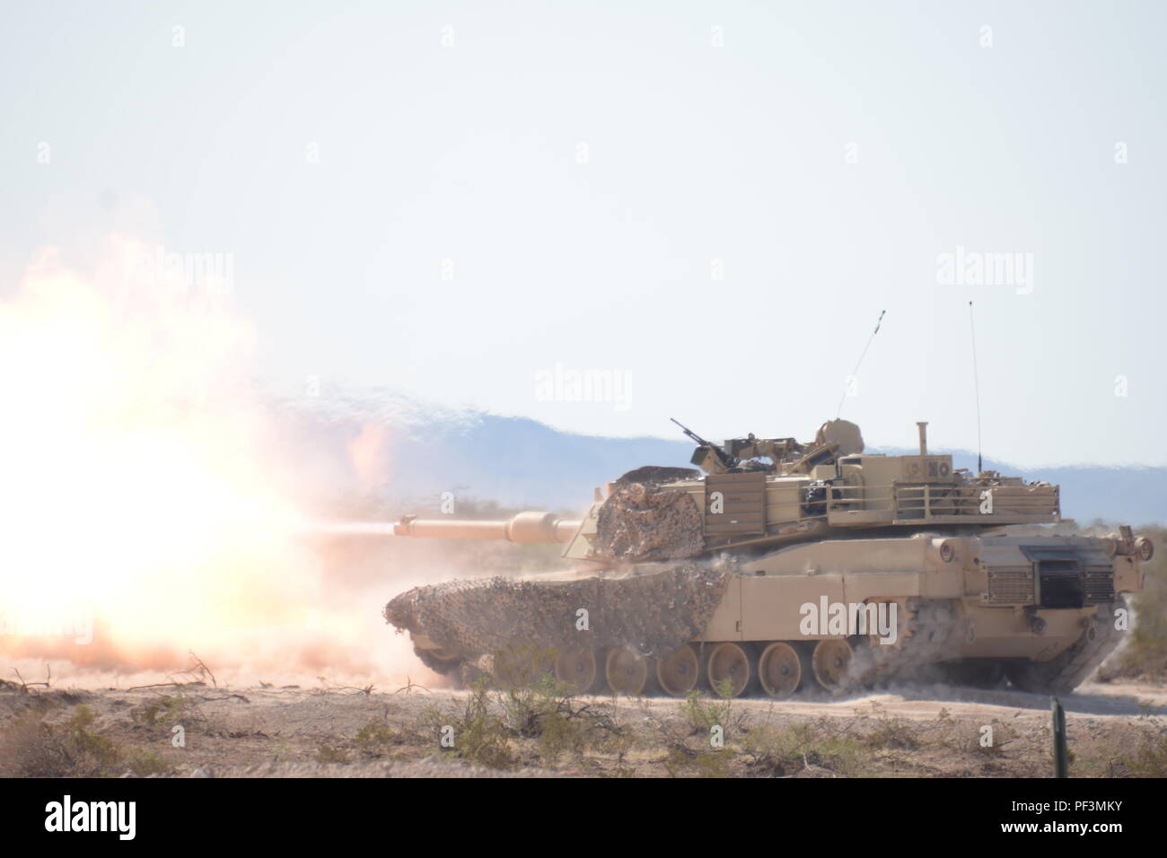 A M1 Abrams tank of the 1st Battalion, 120th Infantry Regiment, North ...