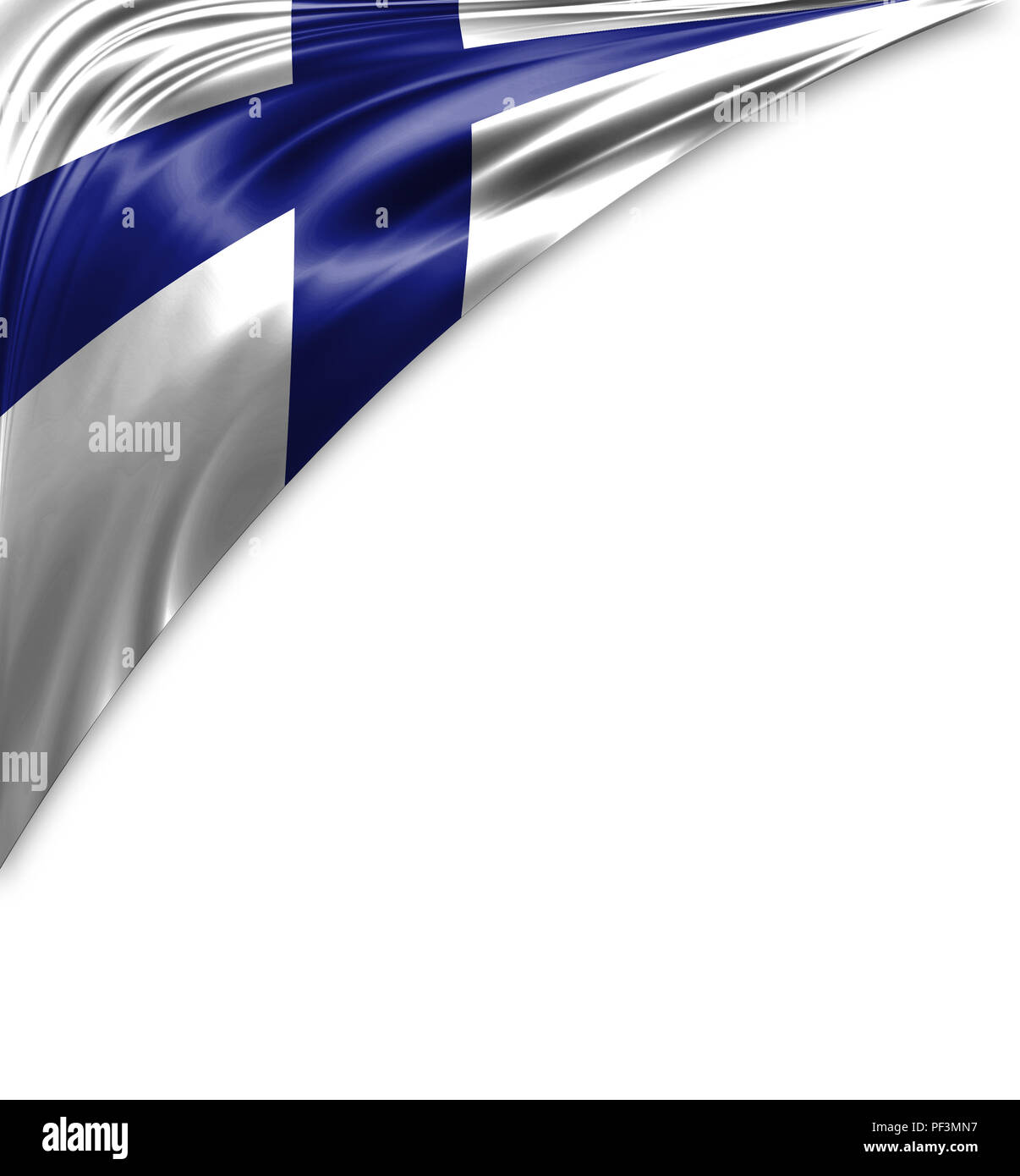 Finland flag of silk with copyspace for your text or images and white ...
