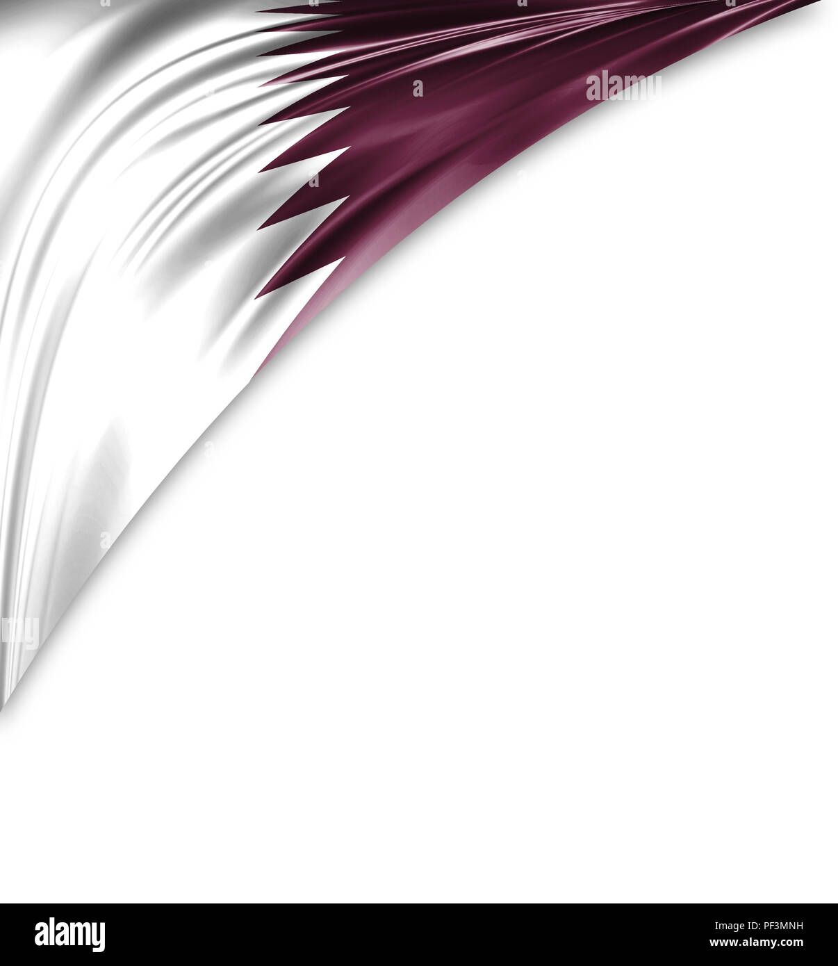 Qatar flag of silk with copyspace for your text or images and white ...