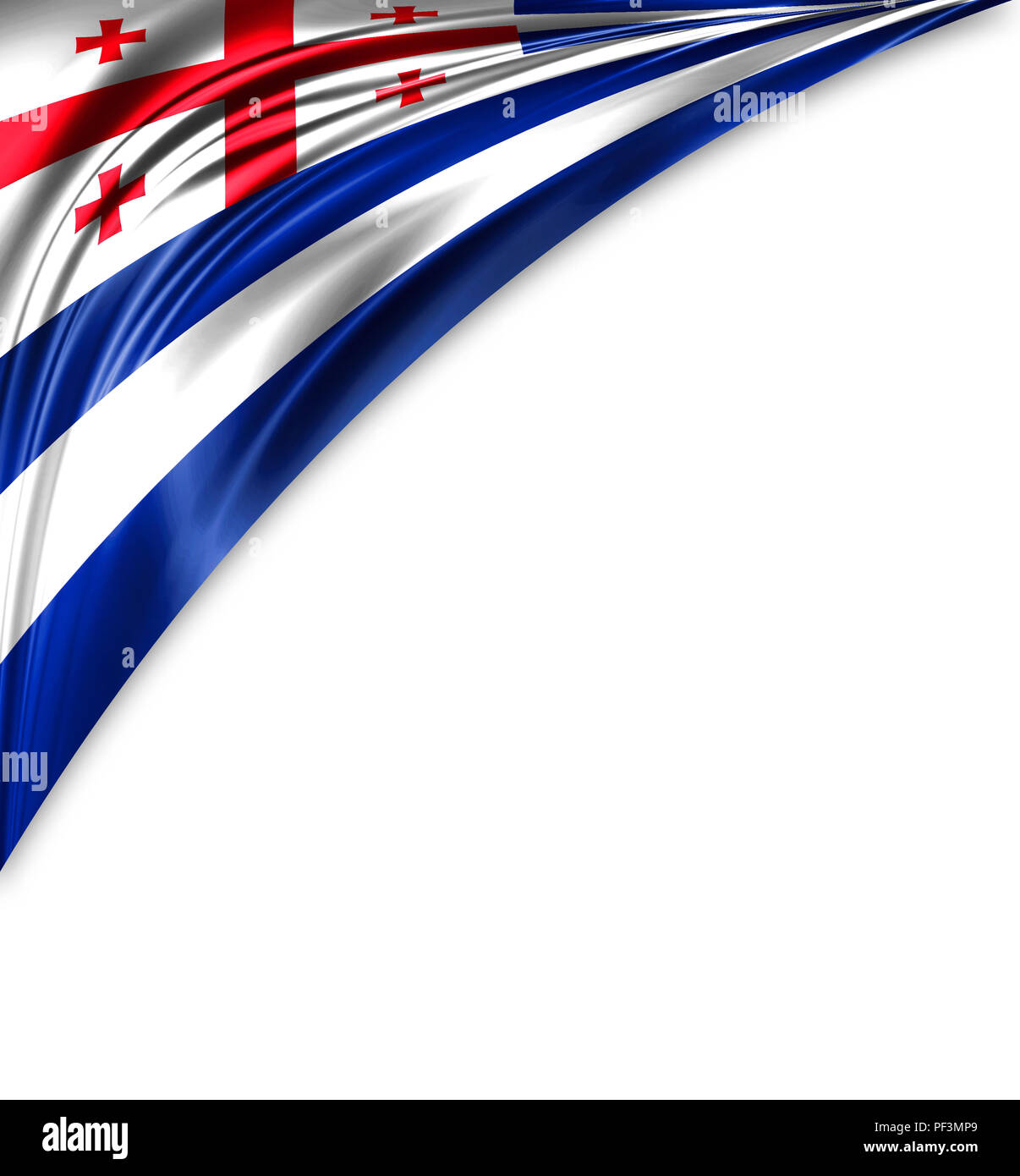 Adjara flag of silk with copyspace for your text or images and white ...