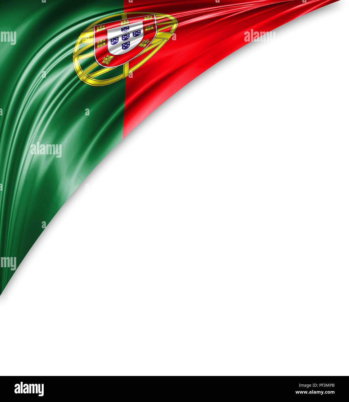 Portugal flag of silk with copyspace for your text or images and white ...