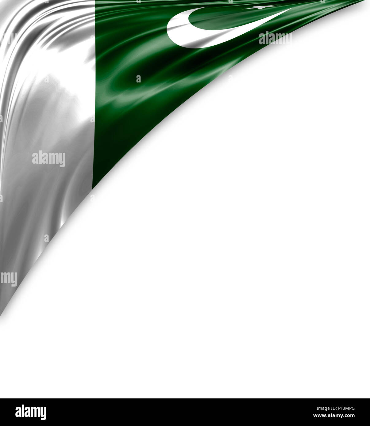 Pakistan flag of silk with copyspace for your text or images and white ...