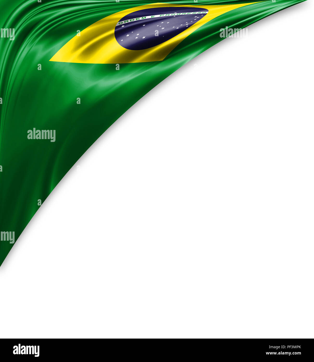 Brazil flag of silk with copyspace for your text or images and white ...