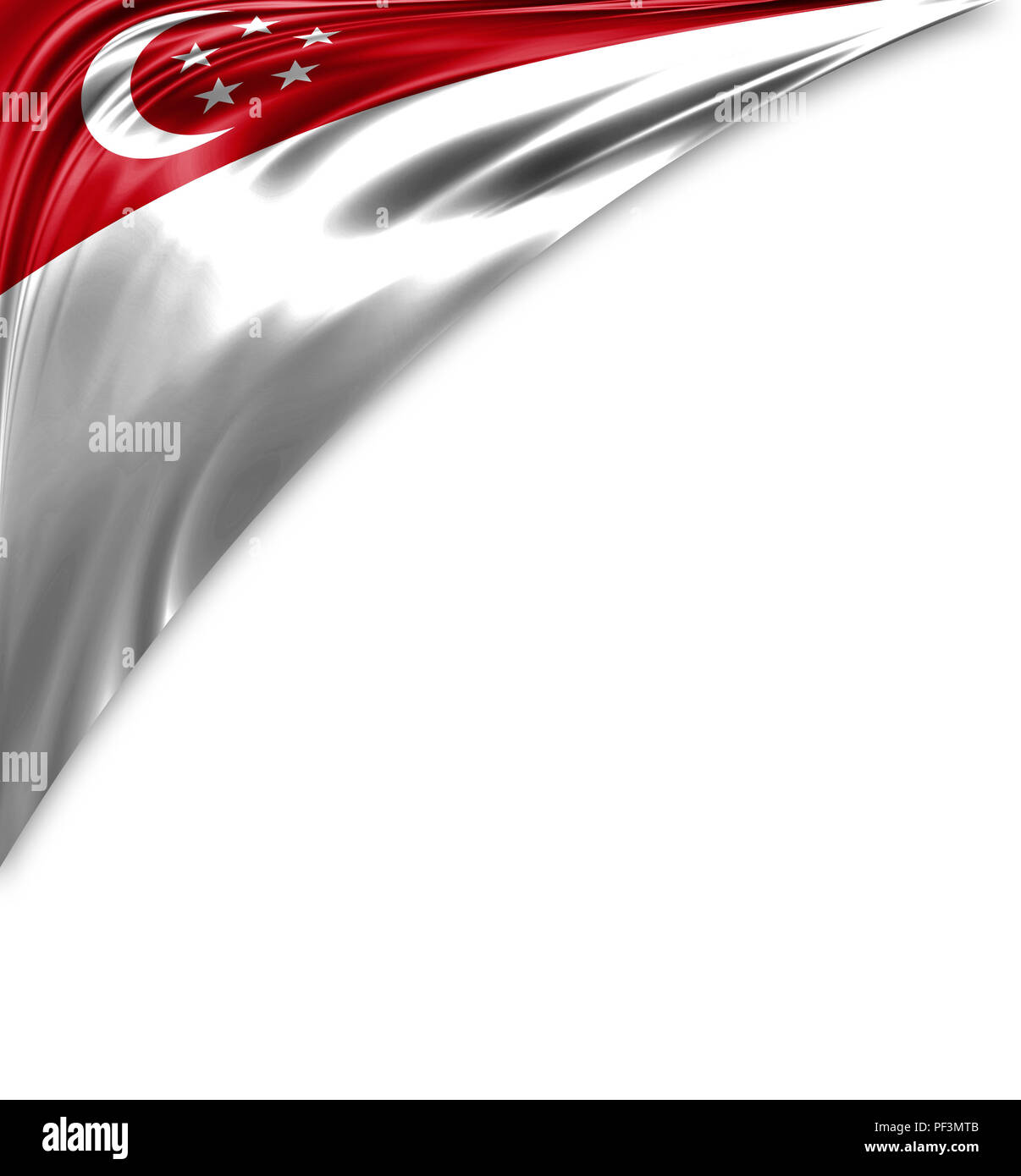 Singapore flag of silk with copyspace for your text or images and white ...
