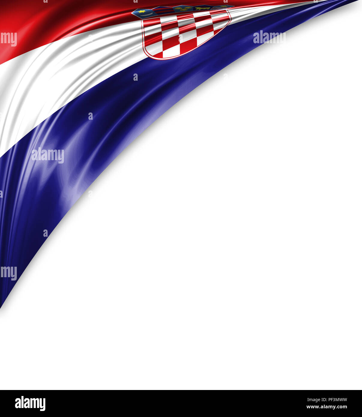 Croatia flag of silk with copyspace for your text or images and white ...