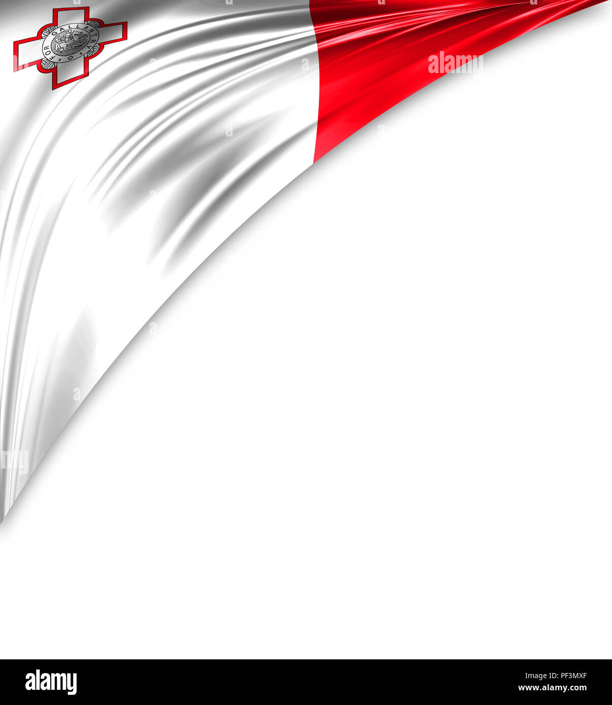 malta flag of silk with copyspace for your text or images and white ...