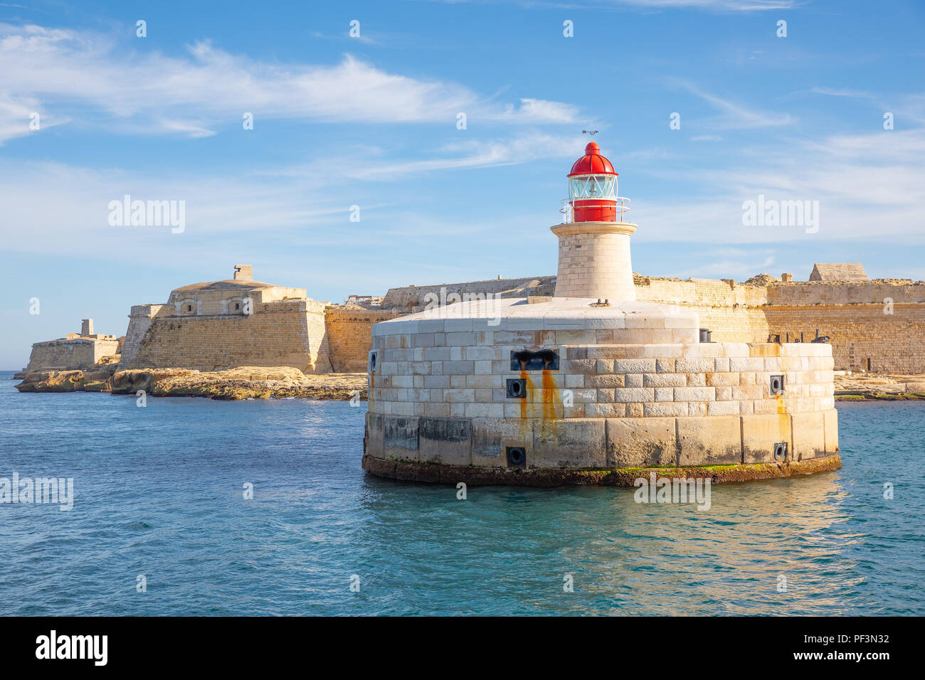 Malta, Valletta, the lighthouse of the Ricasoli fort Stock Photo - Alamy
