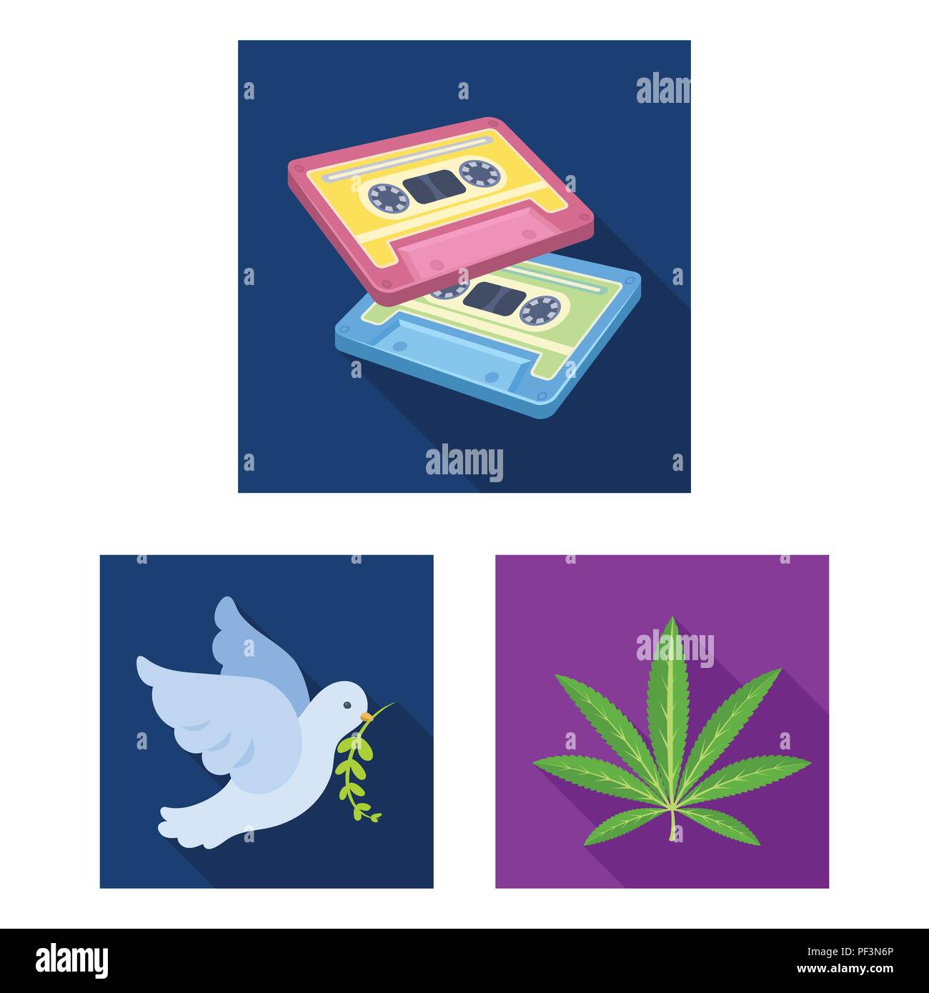 Happy and attribute flat icons in set collection for design. Happy and ...