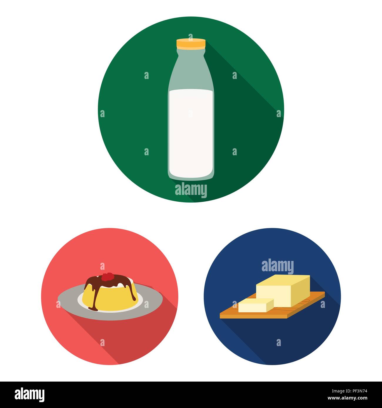 Milk product flat icons in set collection for design.Milk and food ...