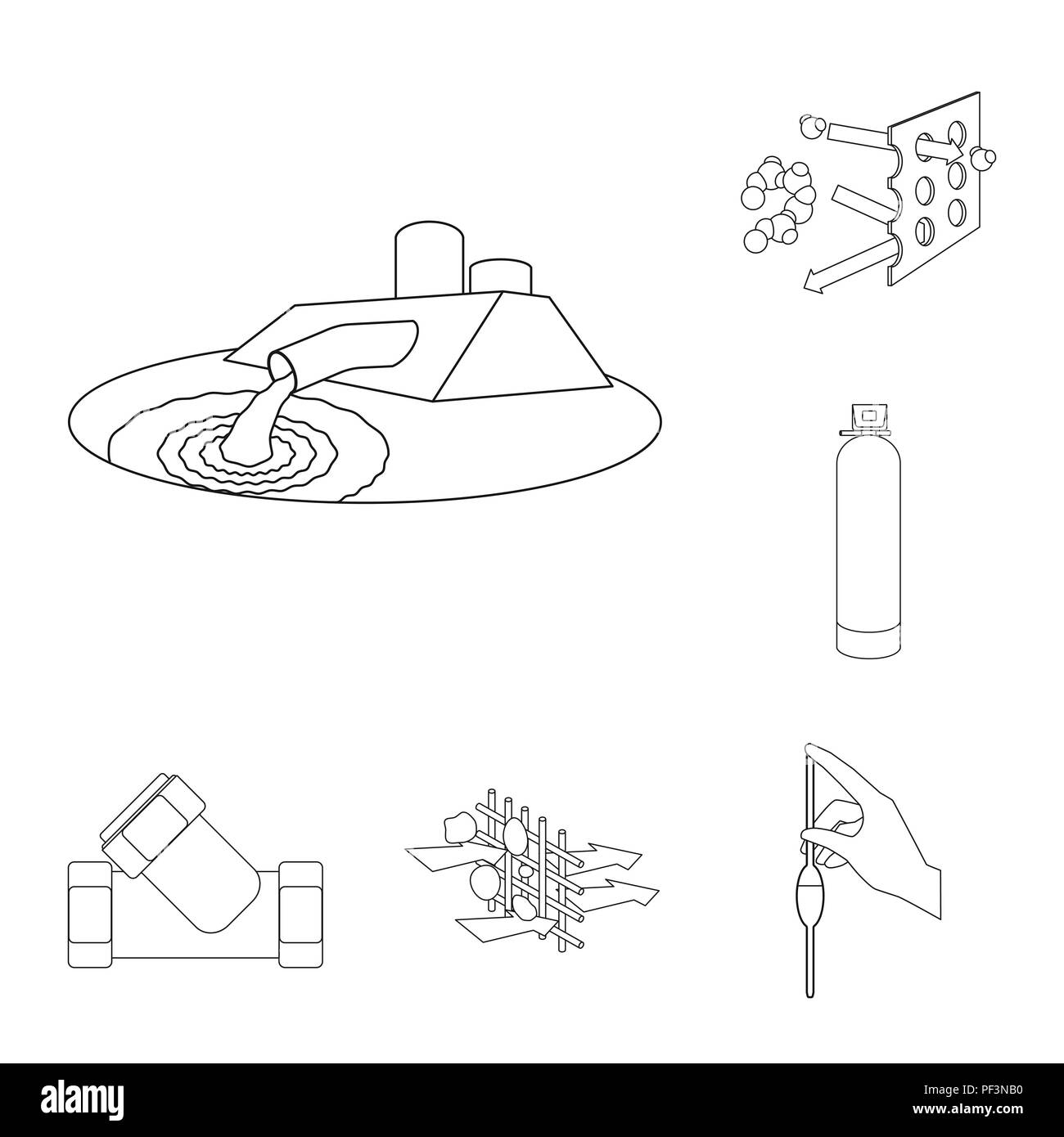 Water filtration system outline icons in set collection for design ...