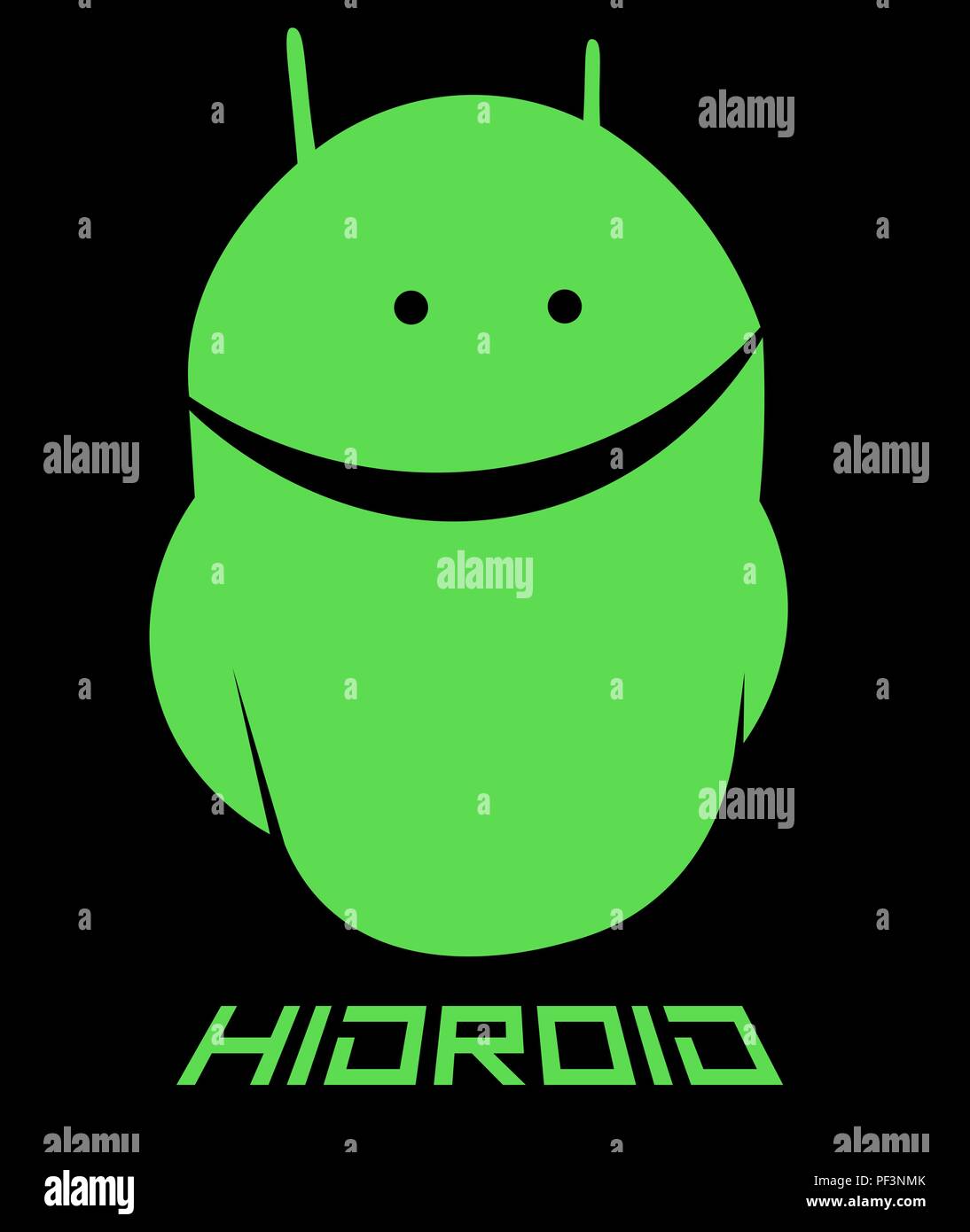 emoticon android, hi android minimalism creative logo Stock Vector ...