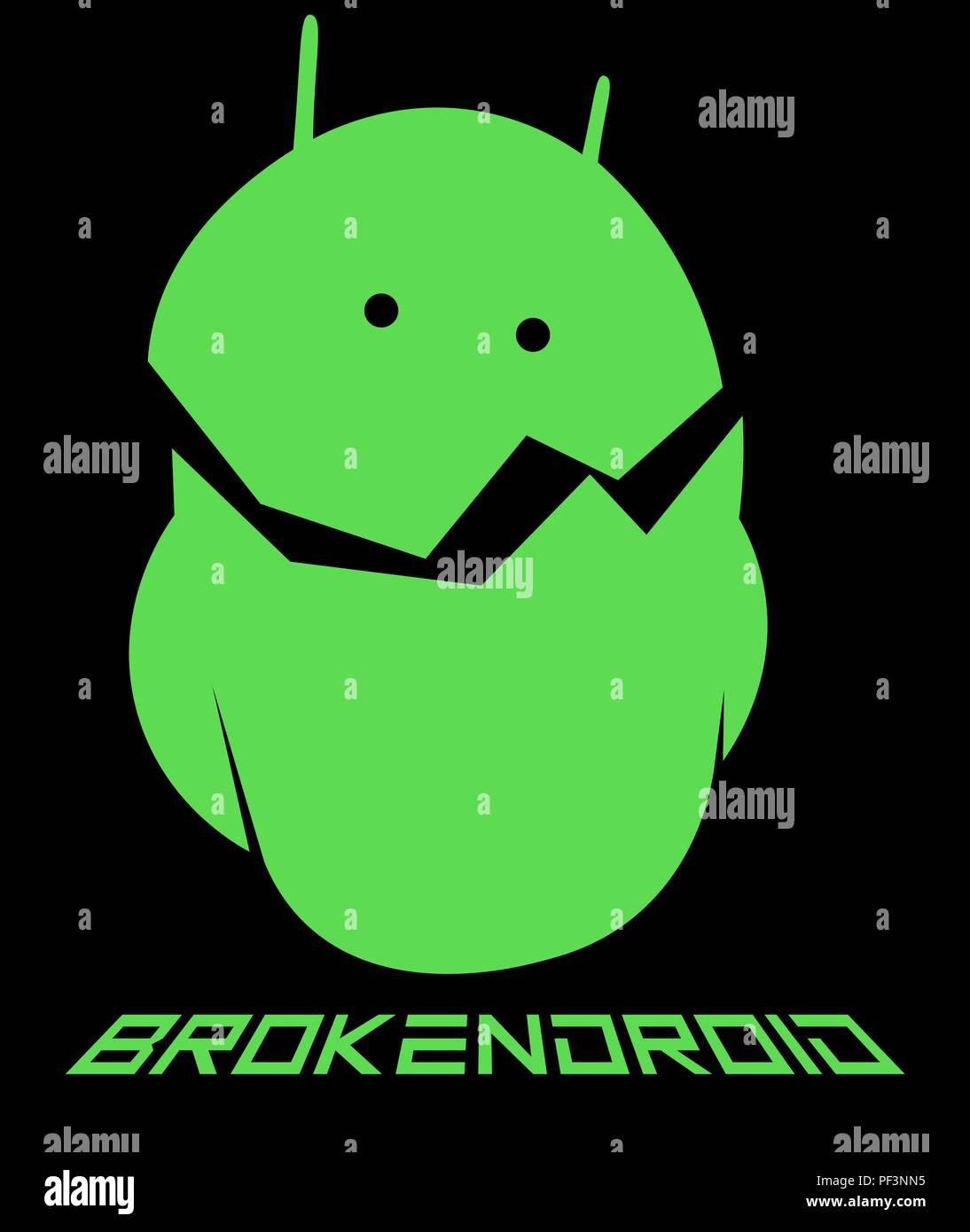 emoticon android, broken android minimalism creative logo Stock Vector ...