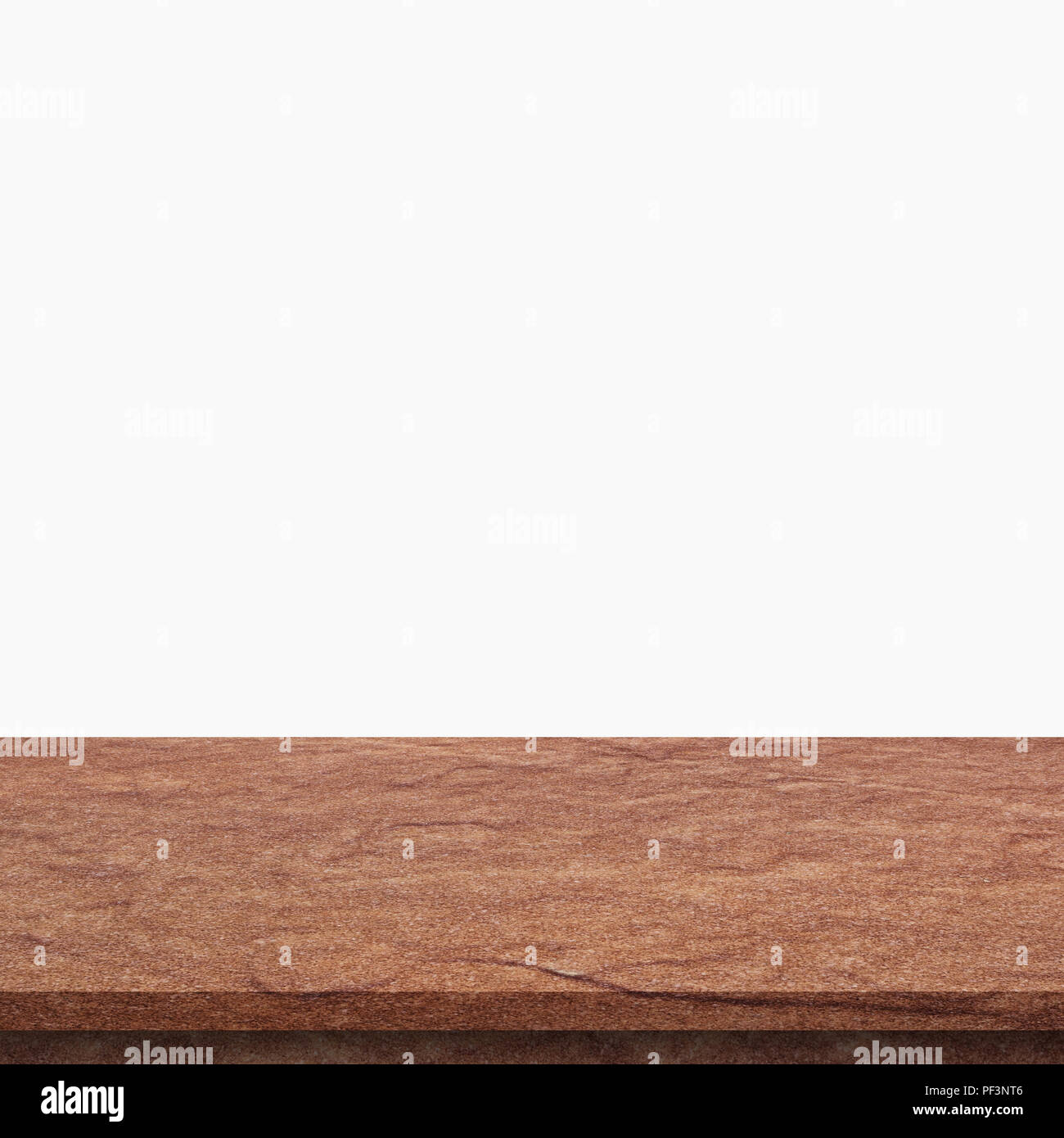 Empty stone table top on isolated white, Template mock up for display ...
