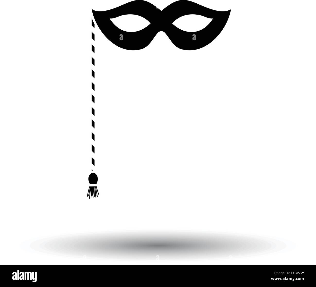 Party carnival mask icon. White background with shadow design. Vector ...