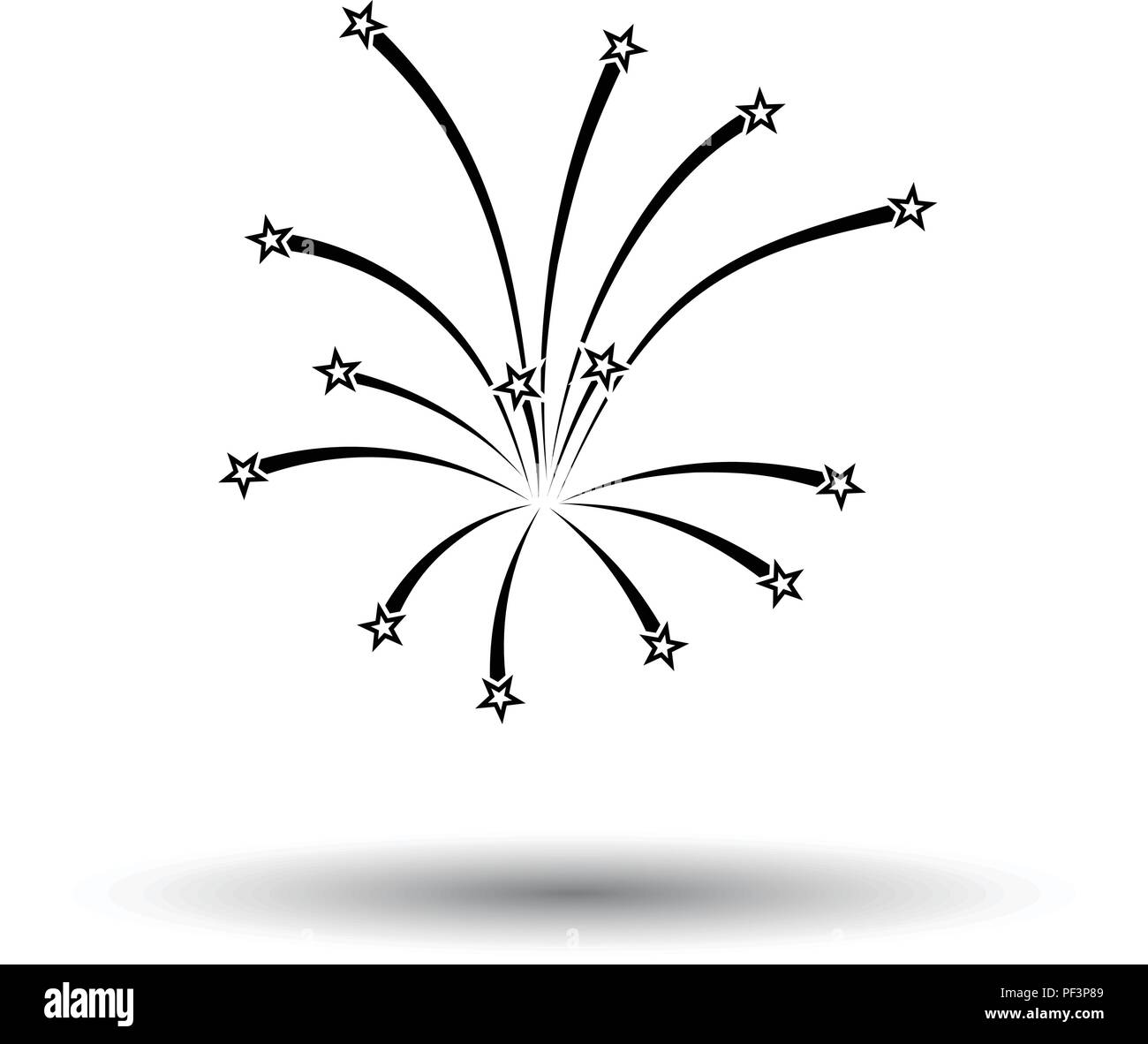 Fireworks icon. White background with shadow design. Vector ... Fireworks icon. White background with shadow design. Vector ...