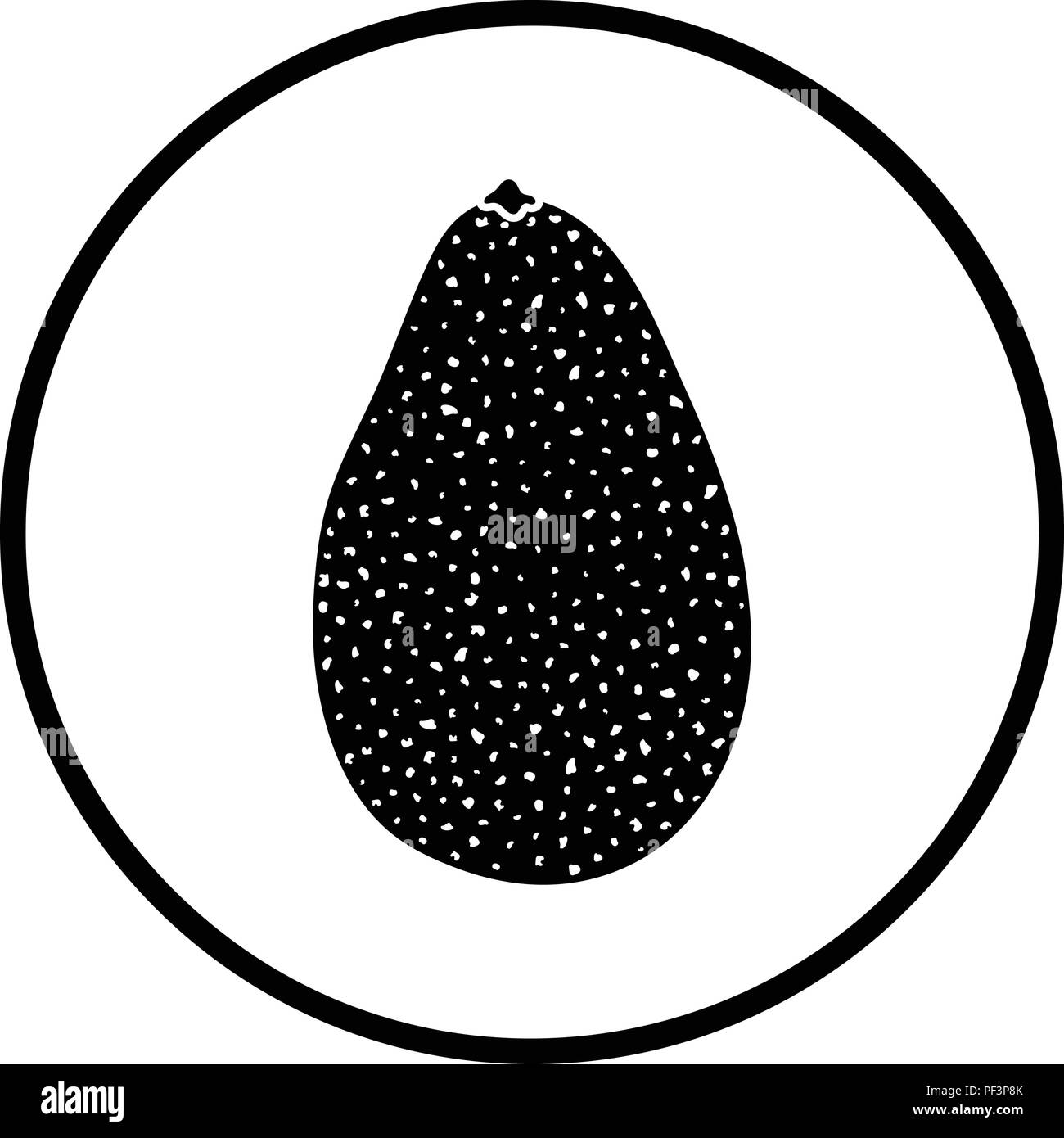 Avocado icon. Thin circle design. Vector illustration Stock Vector ...