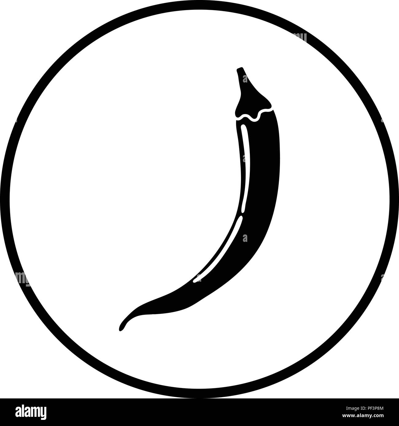 Chili pepper icon. Thin circle design. Vector illustration Stock Vector ...